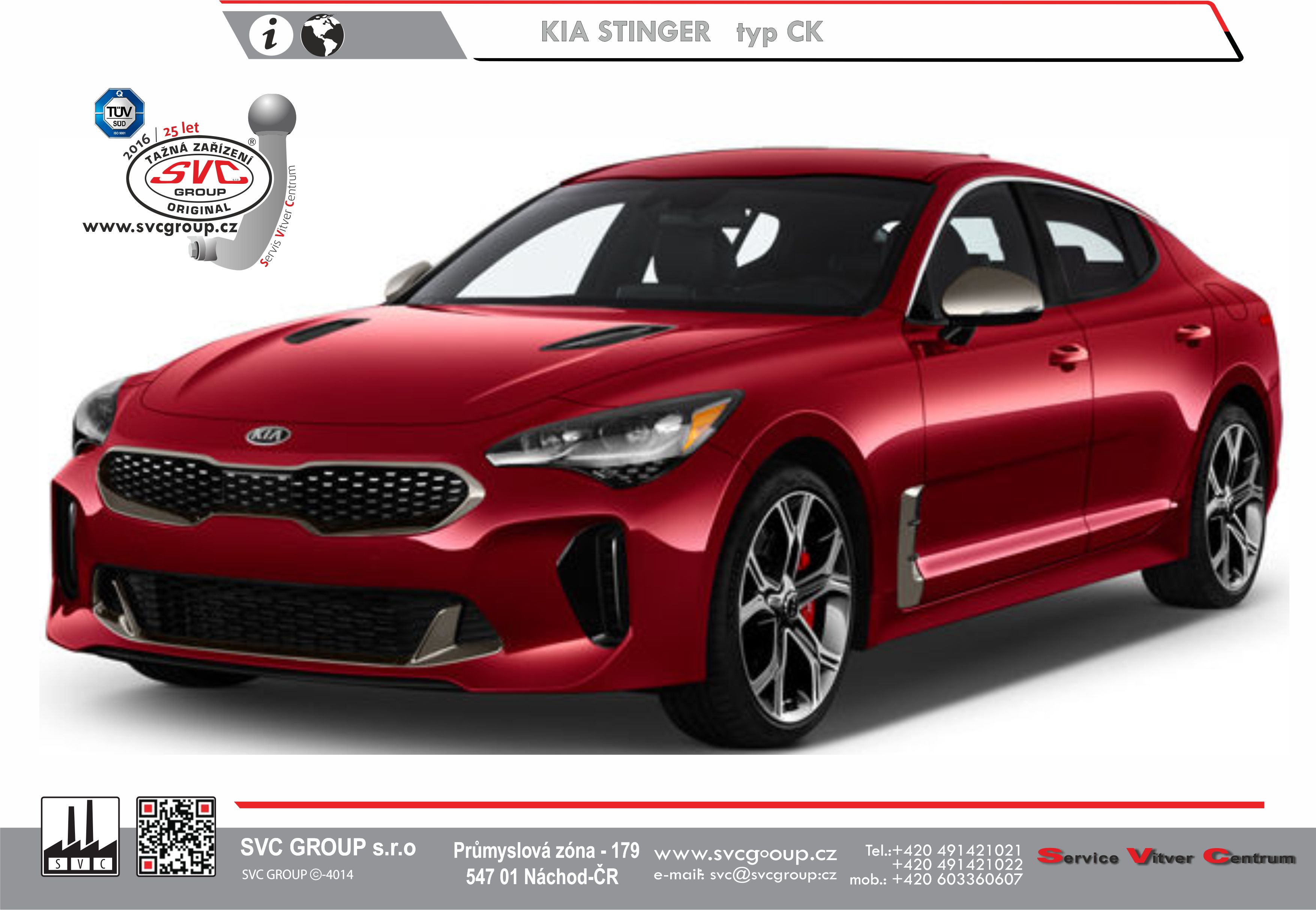 SVC Group konfigurátor tažné zařízení a elektro přípojky pro Kia Stinger
